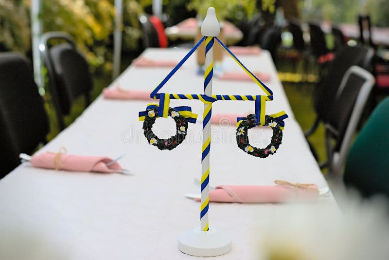 Maypole at Midsummer Festival Stock Photo - Image of celebrating ...