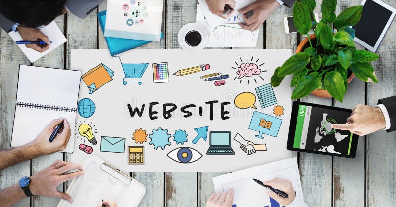 Table Top Meeting with Web Graphics Stock Image - Image of creativity ...