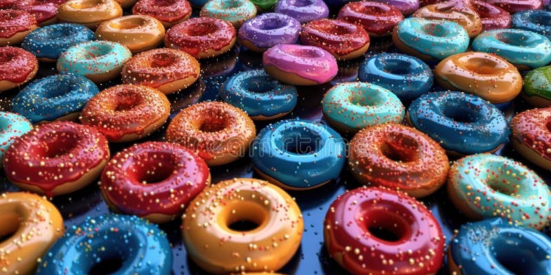 A Table Topped with Lots of Different Colored Donuts. Generative AI ...
