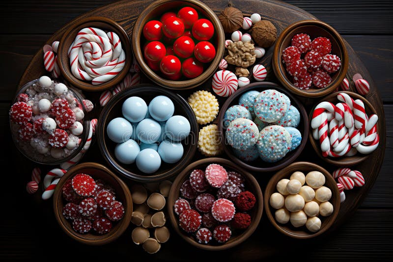 A Table Topped with Lots of Different Types of Candies Stock ...