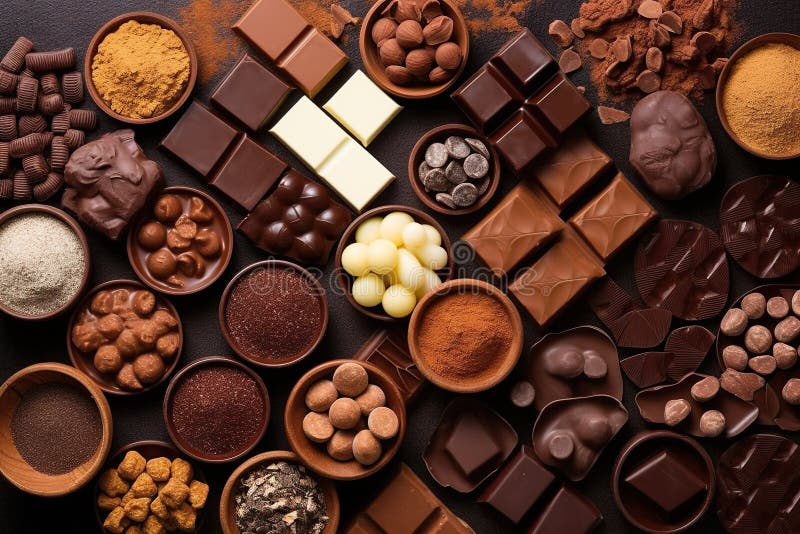 A Table Topped with Lots of Different Types of Chocolate. Generative AI ...