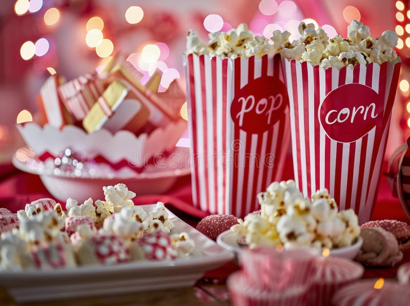 Vibrant Popcorn Table Spread Celebration Stock Photos - Free & Royalty ...