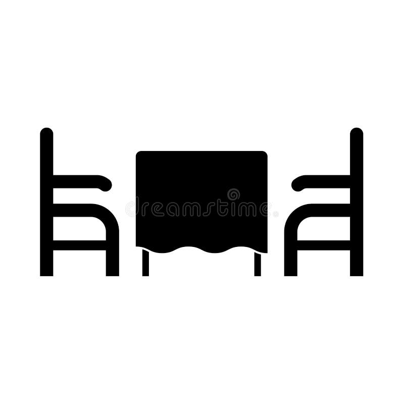 Table and Two Chair in Restaurant Icon . Stock Vector - Illustration of ...