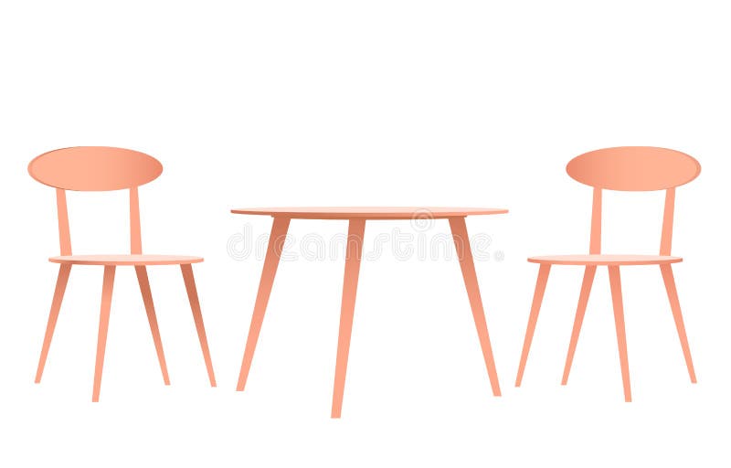 A Table and Two Chairs for a Cafe Stock Vector - Illustration of ...
