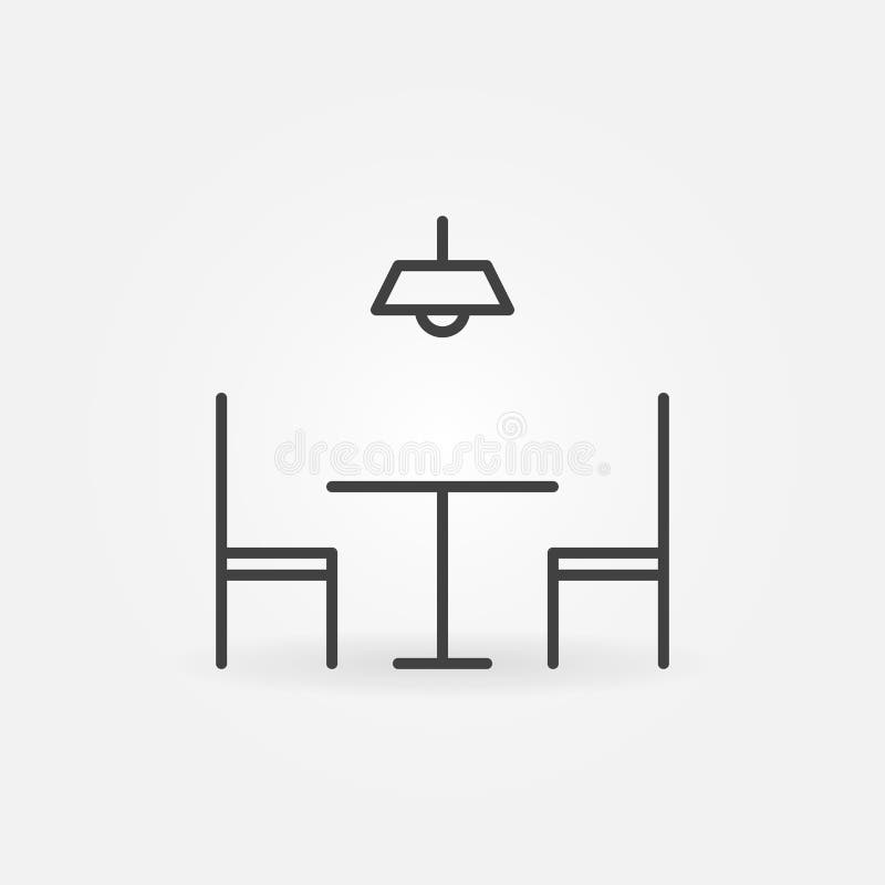 Table with Two Chairs Vector Concept Line Icon or Symbol Stock Vector ...