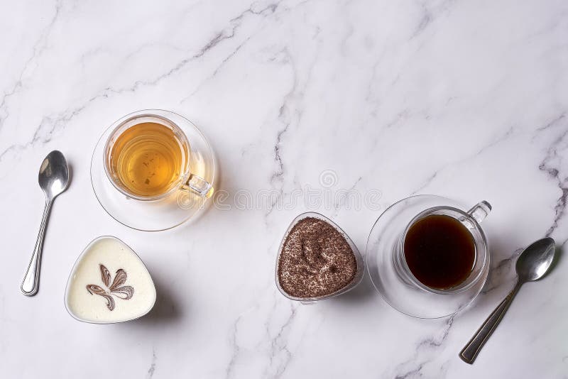 A Table with Two Cups of Tea and a Plate Stock Image - Image of tasty ...