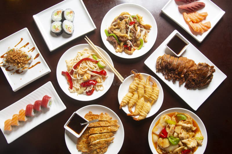 Table with Typical Japanese Food Stock Image - Image of fish, copy ...