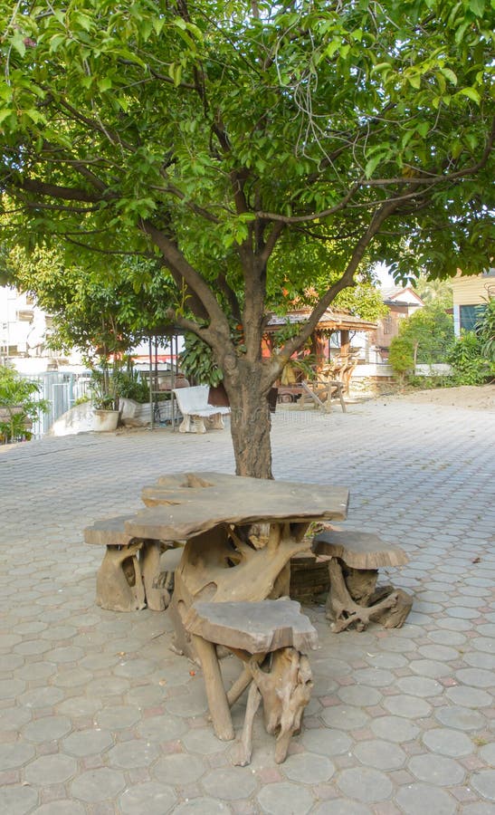 Table under tree stock image. Image of vacation, relaxation - 46225197