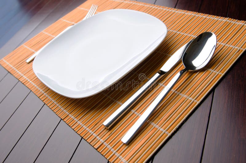 The Table Utensils Served for the Dinner Stock Image - Image of ...