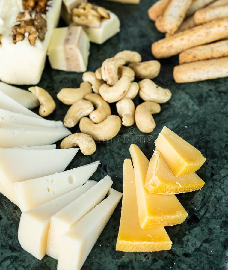 Table with Varieties of Ripened and Soft Cheeses Stock Image - Image of ...