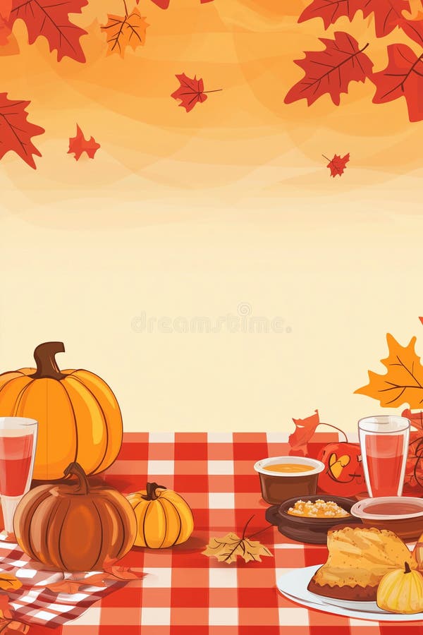 A Table with a Variety of Fall Foods and Drinks, Including Pumpkin Pie ...