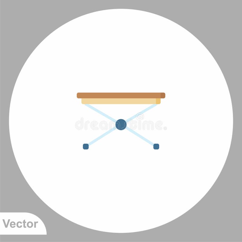 Round Table Vector Icon Sign Symbol Stock Vector - Illustration of ...