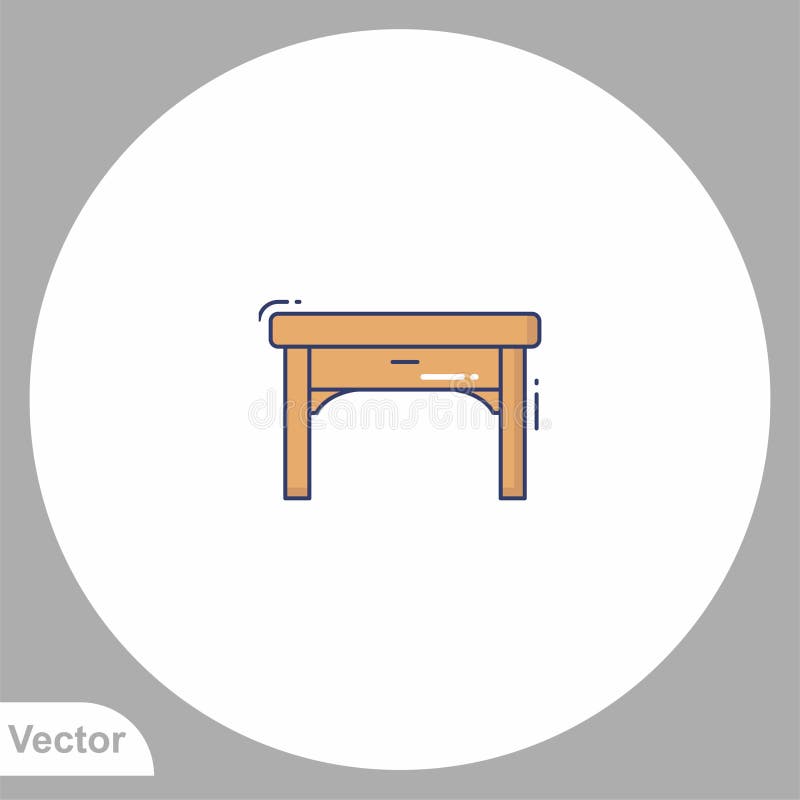 Table Vector Icon Sign Symbol Stock Vector - Illustration of color ...
