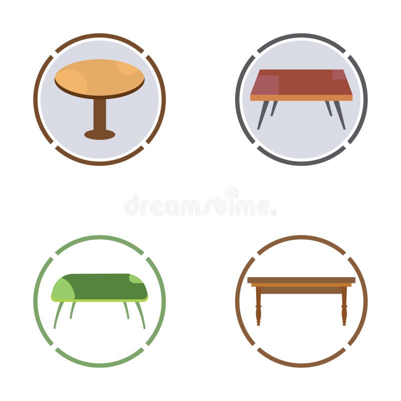 Table Vector Logo Icon Object Background Illustration Stock Vector ...