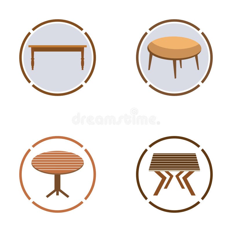 Table Vector Logo Icon Object Background Illustration Stock Vector ...