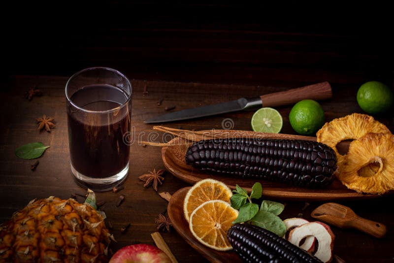 Chicha Morada Peruvian Traditional Refreshing Purple Corn Drink Stock ...
