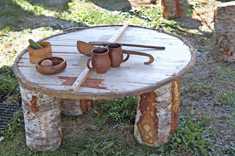 Table with viking dishes stock image. Image of cucumber - 52547743