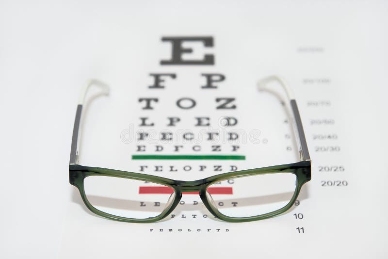 Table of Vision Testing, Glasses, Doctor`s Log. Glasses - Optical ...