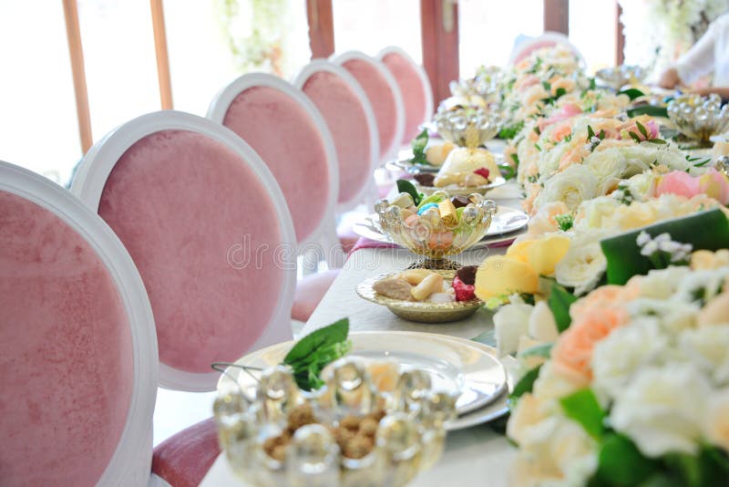 Table Wedding Decoration Jewish Wedding. Stock Photo - Image of green ...