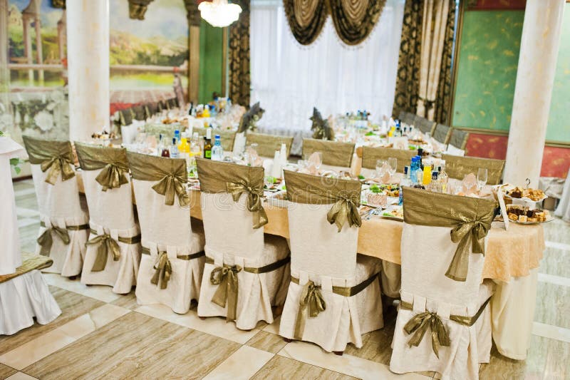 Table of Wedding Reception and Chairs. Stock Photo - Image of table ...