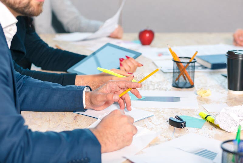 The Table for Which Employees Work. Inside the Office. Stock Image ...