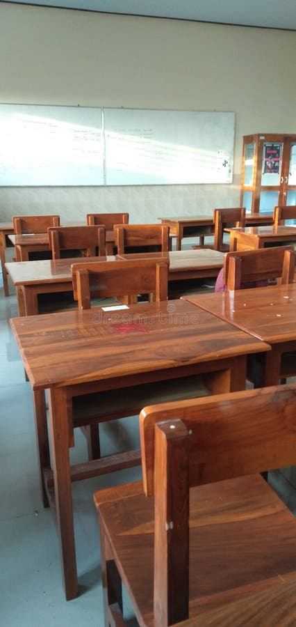 Table Wood in the Classroom Stock Photo - Image of desk, room: 219077662