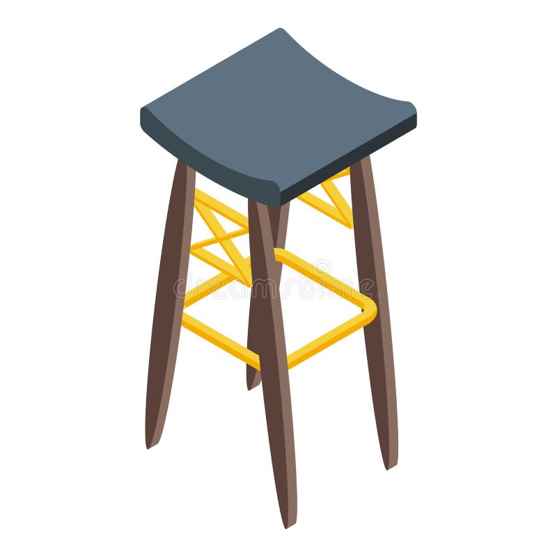 Table Wood Seat Icon Isometric Vector. Bar Stool Stock Vector ...