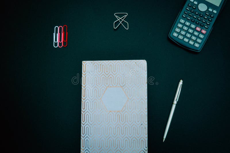 .table with work objects stock photo. Image of study - 177046090