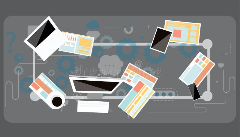 Table Work Perspective Top.idea and Concept Creativity Illustration ...