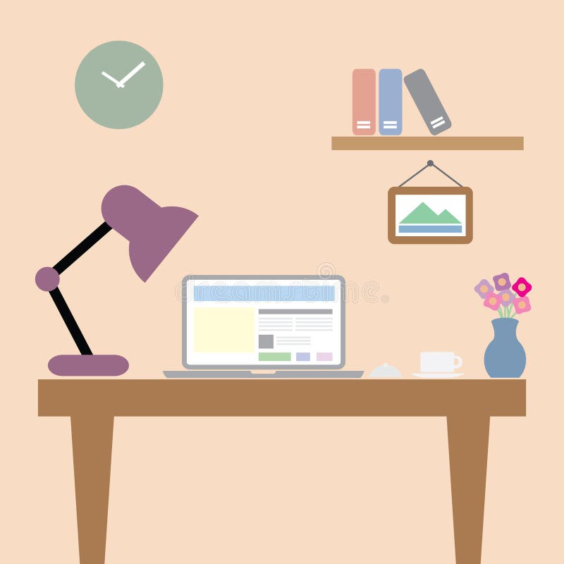 Table work stock illustration. Illustration of home, icon - 41698593