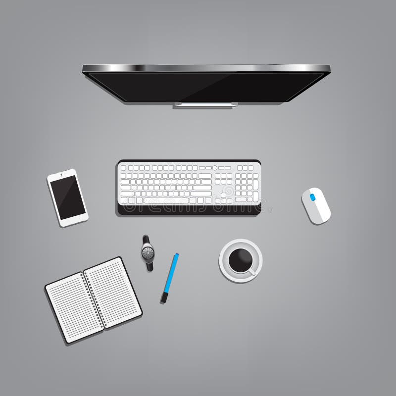 Table Working Business Meeting. Stock Illustration - Illustration of ...