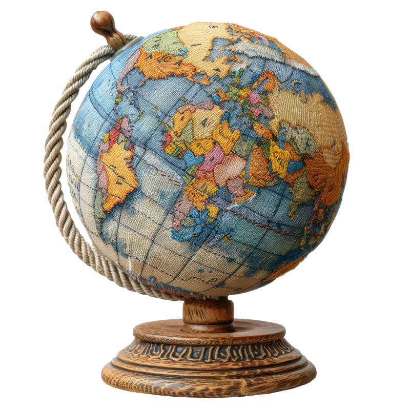 Table World Wooden Earth for Vintage Globe Model Isolated on White ...