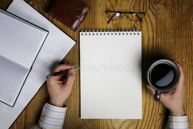 Table Write Hand Office View Stock Photo - Image of meeting, female ...