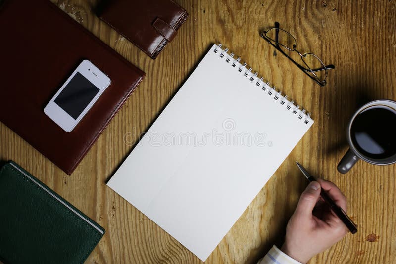 Table Write Hand Office View Stock Photo - Image of idea, concept: 79334850