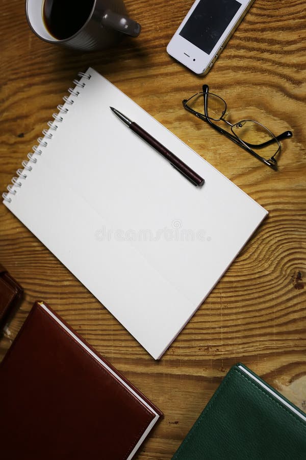 Table Write Hand Office View Stock Image - Image of coffee, closeup ...