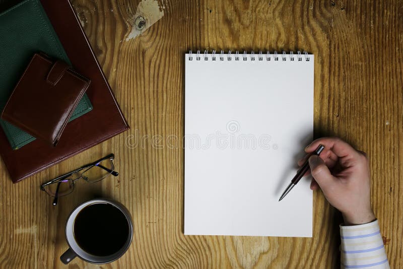 Table Write Hand Office View Stock Image - Image of office, person ...