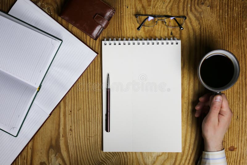 Table Write Hand Office View Stock Photo - Image of accountant, pencil ...