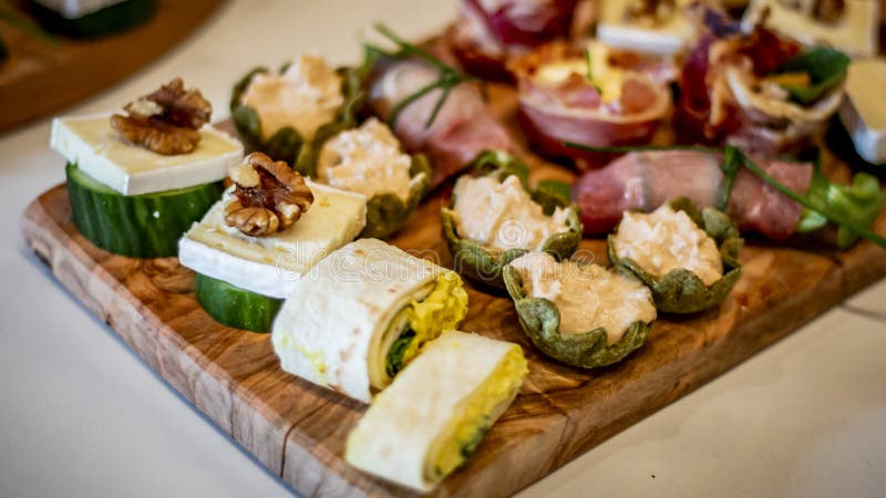 Table in the Yard Full of Different Finger Food Ready for the Party ...
