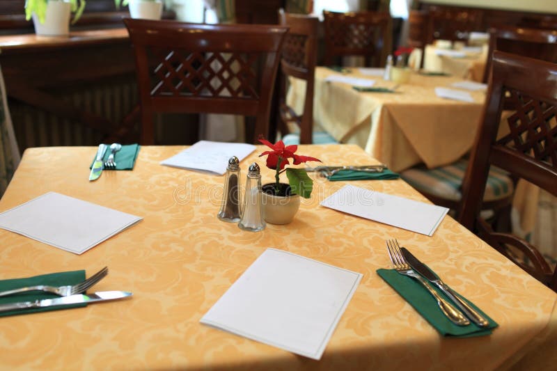 Table with yellow cloth stock photo. Image of eating - 41907348