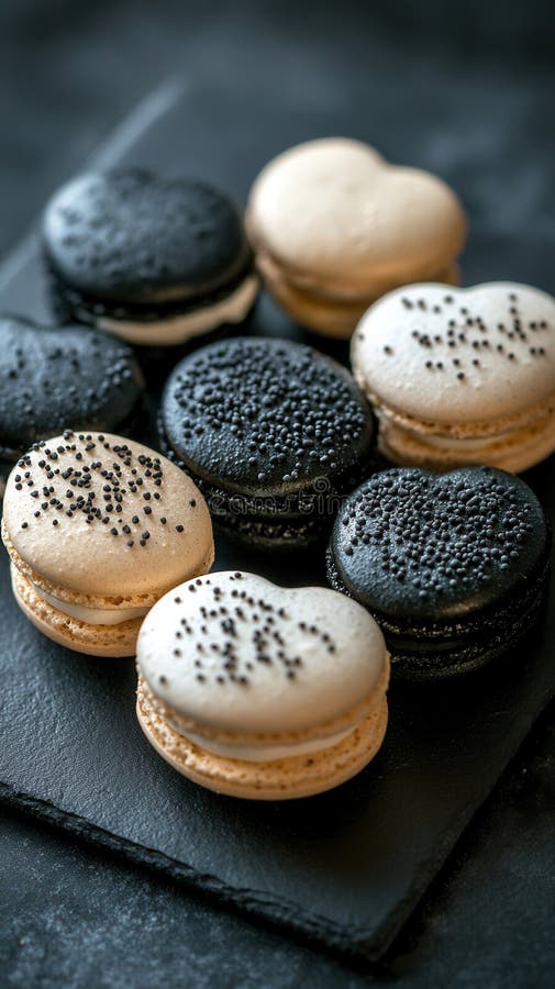 On the Table, You Can See Many Different Types of Delicious Macarons ...