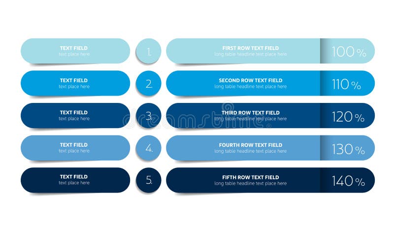 Tableau, Calibre De Conception De Programme Avec La Rangée 5. Drapeau De Vecteur Illustration de ...