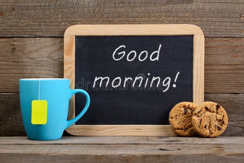 Tableau Noir Avec Bonjour ! Expression Image stock - Image du teacup ...