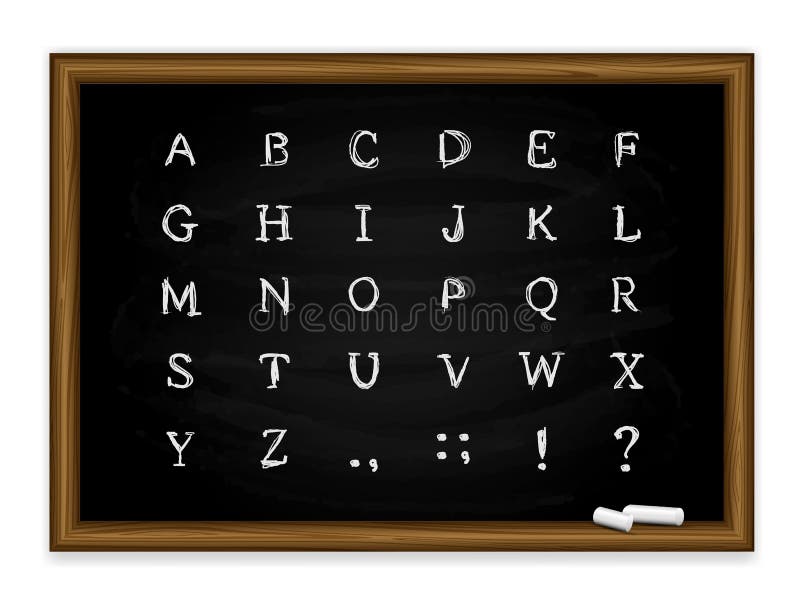 Alphabet Sur Le Tableau Noir Illustration de Vecteur - Illustration du ...