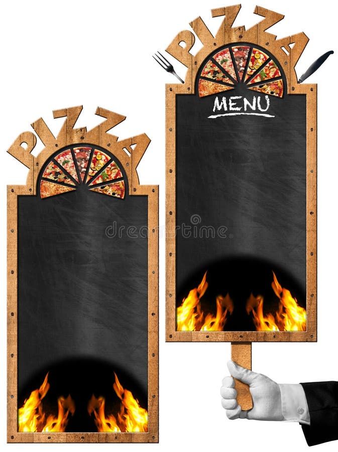 Tableau Noir Pour Le Menu De Pizza Illustration Stock - Illustration du ...