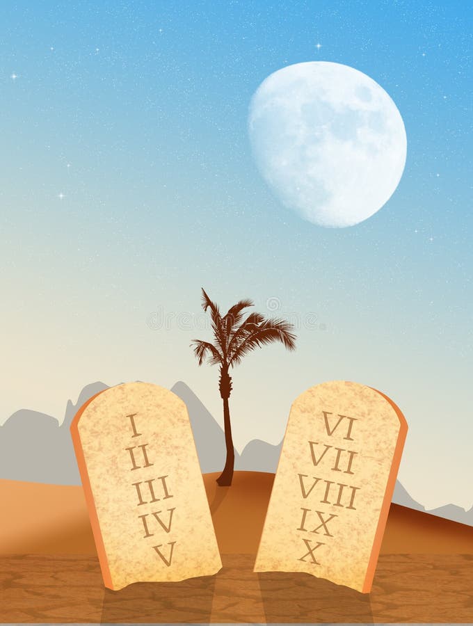 Tableaux Des Dix Commandements Illustration Stock - Illustration du ...