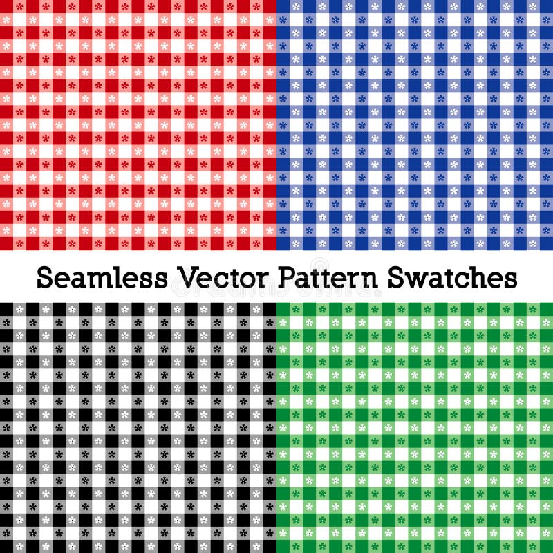 Tablecloth Bistro Patterns, Four Seamless Swatches Stock Vector ...