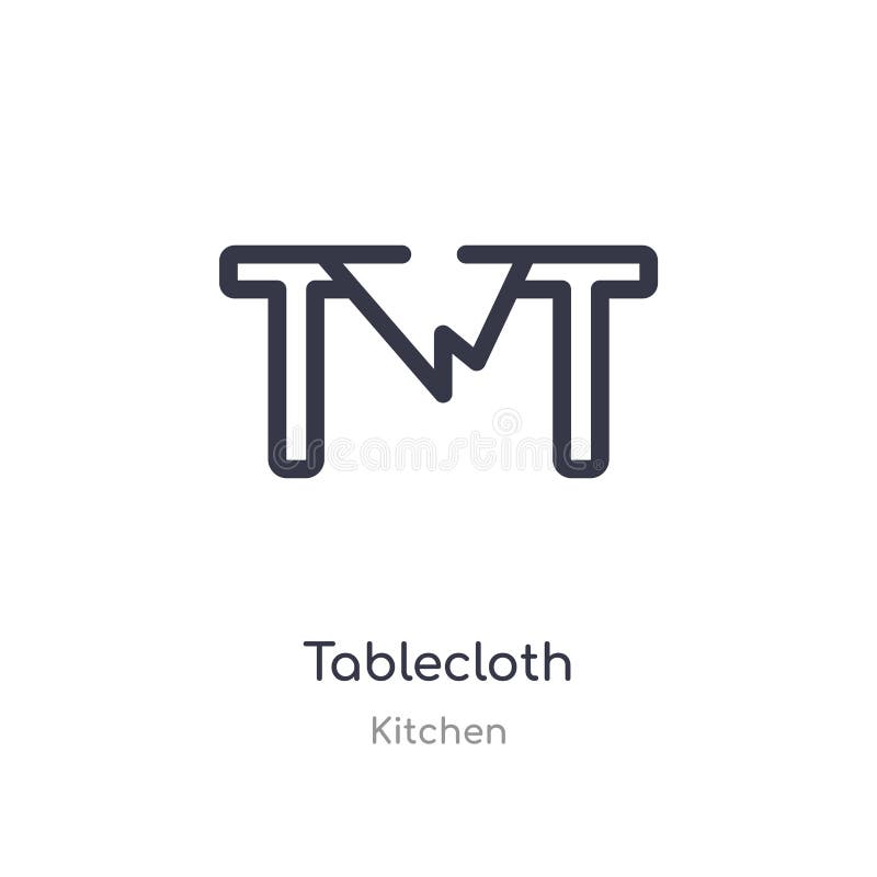 Tablecloth Outline Icon. Isolated Line Vector Illustration from Kitchen ...
