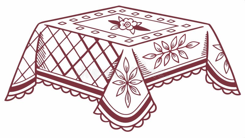 Tablecloth with Pattern, Fabric Texture , Kitchen Textile Design Vector ...