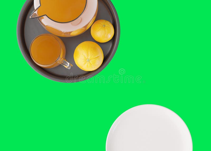 Tablecloth Presentation Mock Up. Table Top View with Dishes. Chroma Key ...