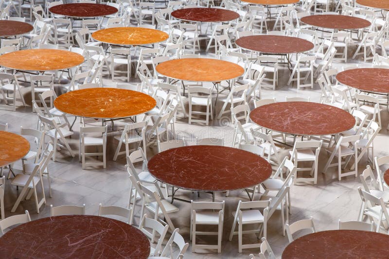 Tables Arranged for Large Event Stock Image - Image of celebration ...